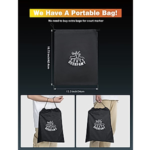 DEERFAMY 24 Pcs Pickleball Court Markers Kit, Temporary Pickleball Lines Throw Down Markers for Outdoor Indoor Tennis Badminton, Orange and Yellow