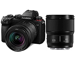 Panasonic Lumix DC-S5 Mirrorless Digital Camera with Lumix S 20-60mm f/3.5-5.6 and LUMIX S 85mm f/ 1.8 L-Mount Lens