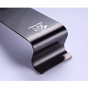 Vila KuChe Stainless Steel Spoon Rest for Kitchen Spoon Holder Counter Cooking Utensil Rest Spoon Heavy Duty Dishwasher Safe 2pcs (Black)