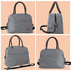 Lunch Bag Large Insulated Lunch Bags for Women Men Cooler Tote Bag Adult Lunch Box Organizer Holder Container with Removable Shoulder Strap