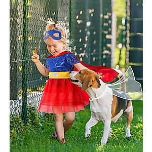 BIBUTY Kids Princess Dress Up Clothes for Little Girls, Pretend Play & Dress Up Princess Costume Set with ith 4 Set of Supergirl Costume with Capes and Masks, Toys Gifts for 3-6 Toddler Little Girls