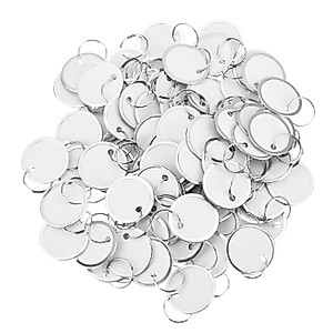 100 Pieces Metal Rimmed Key Tags Round Paper Tags with Split Rings (31mm)