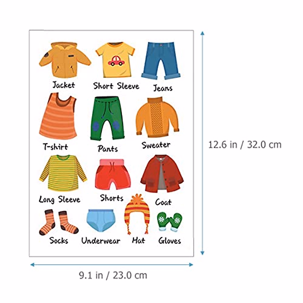 jojofuny 1set Classification PVC Wall Label Clo Organization Drawer Toddler Labels Sticker Kids for Kit Wardrobe Sort Clothing Decoration Bedroom Decals Decorative Nursery Kids,