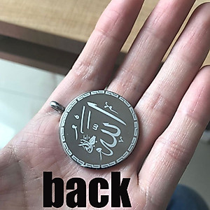 ZKDC Islam AYATUL KURSI stainless steel 60 cm chain necklace muslim Allah jewelry