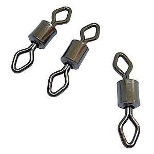 Unclesport 100 PCS Fishing Rolling Swivels Diamond Eye High Speed Saltwater Freshwater Ice Fishing Tool Bass Fishing Gear 3/0#-Length/Rated:1.14"/156LB