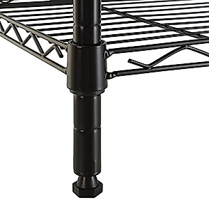 Amazon Basics 4-Shelf Adjustable, Storage Shelving Unit, (200 Pound Loading Capacity per Shelf), Steel Organizer Wire Rack, 13.4"D x 23.2"W x 48"H, Black