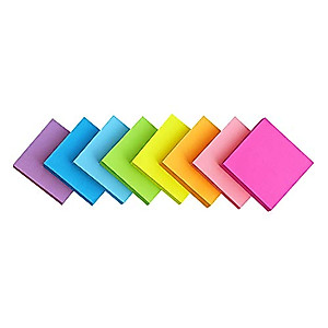 Sticky Notes 2x2 Self-Stick Notes 8 Bright Multi Colors Sticky Notes 16 Pads 100 Sheet/Pad