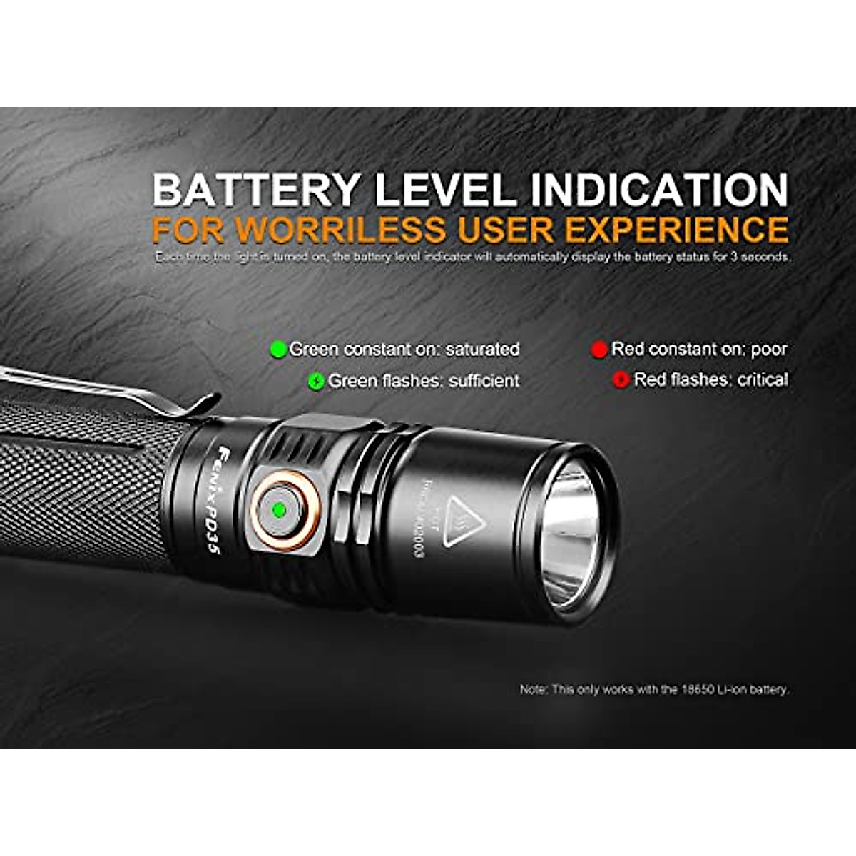 FENIX Unisex PD35 V2.0 Torch, Black,Small