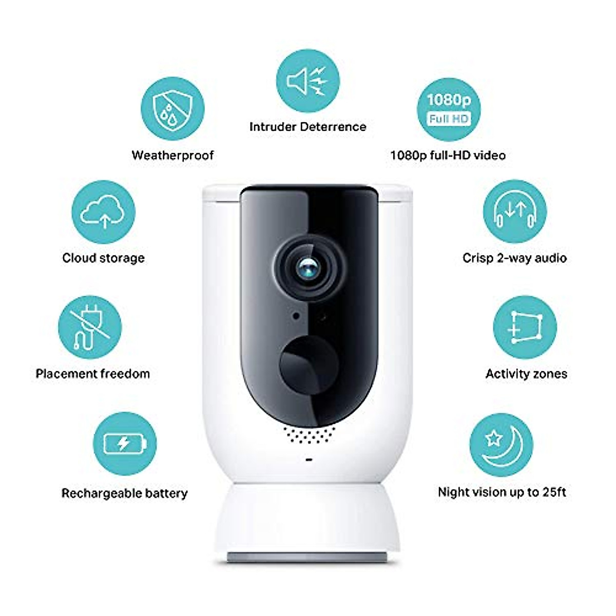 Kasa Home Security Camera System Wireless Outdoor & Indoor Camera by TP-Link, 1080P HD with Siren, Night Vision, Battery Rechargeable, Magnetic Wall Mount, Works w/Alexa & Google Home (KC300S2)