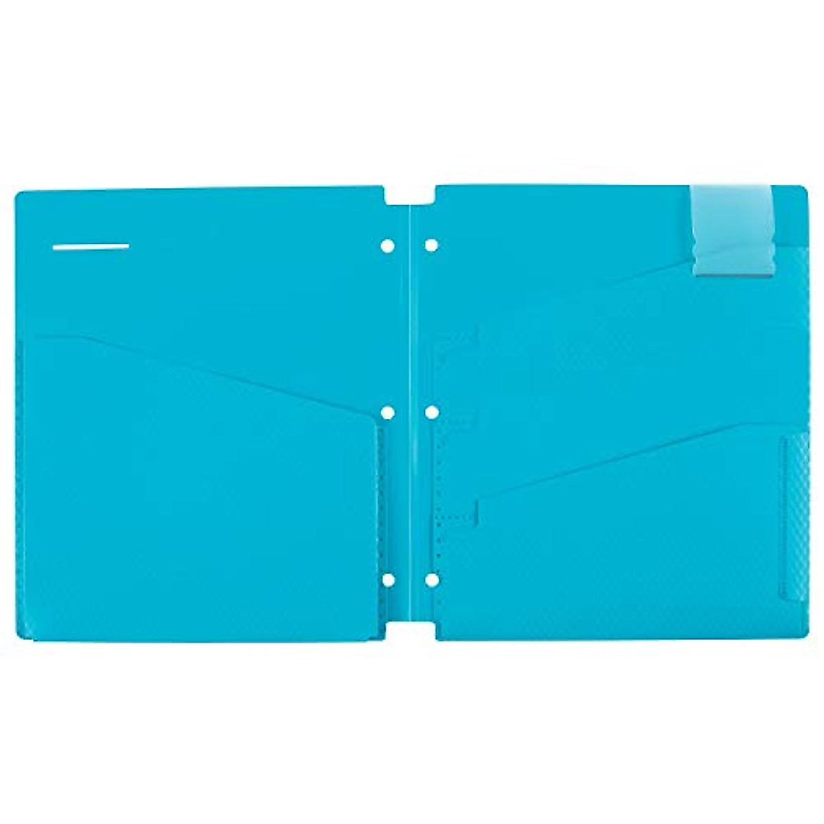 Five Star 4-Pocket Folders, Folders with Pockets, Fits 3 Ring Binder, Plastic, Teal, White, Purple, Lime, 4 Pack (73274)