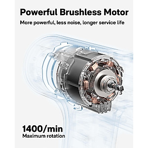 HOTO Cordless Brushless Drill 12V, LED Display Screen, 30 Precision Gears, 2 Working Modes, 2000mAh Battery, 266 In-lbs (30N·m) Torque, 3/8 Inch Keyless Chuck, 1400RPM, 10 x Bits, 8 x Drill Bits