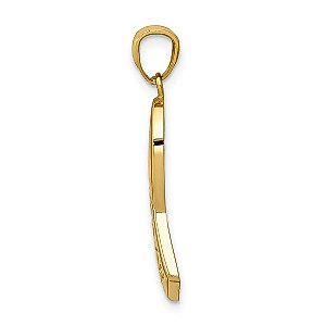 IceCarats 14K Yellow Gold Survivor Ribbon Necklace Charm Pendant 26mm Only
