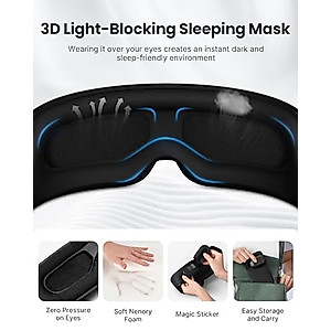 RENPHO Heated Sleep Mask with Bluetooth Headphone,Aromatherapy 3D Wireless Eye Mask for Side Sleeper, Warm Eye Compress Mask, Relaxation & Meditation Gifts for Men/Women