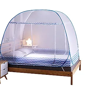 Jsanh Folding Mosquito Net Tent Canopy Curtains for Beds Pop Up Mosquito Net Tent King Size Portable Mosquito Netting with Bottom for Baby Adults L80XW72XH62inch