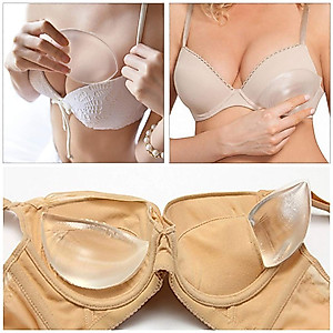 SEEKUP Women Soft Silicone Bra Inserts Breast Chest Enhancer Pads Push-up/Gathering for A/B/C Cup, Transparent