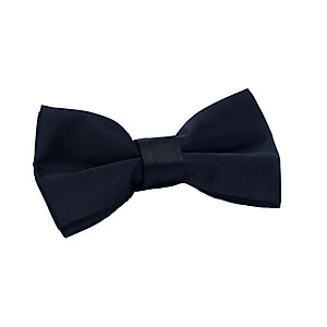 Men's Classic Pre-Tied Satin Formal Tuxedo Bowtie with Handkerchief Adjustable Length for Wedding Party and Prom (BLACK) Standart