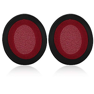 Jecobb Listen Earpads Replacement Ear Cushion Pads with Protein Leather and Memory Foam for Focal Listen Wireless Over Ear Headphones ONLY (NOT FIT Focal Other Series) (Black/Red)