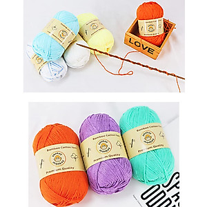 10-Pack Yonkey Monkey Skein Tencel Yarn - 70% Bamboo, 30% Cotton - Softest Quality Crocheting, Knitting Supplies - Lightweight and Breathable Fabric Threads 210 Meters