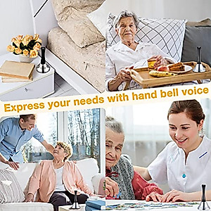 Yeshone 50 Pcs Loud Hand Bell Silver Call Bell Dinner Bell Service Bell Small Bell Classroom Bell for Food Line Care for the Sick and Elderly Alarm Ringing Call for Pets Jingles Weddings Decoration