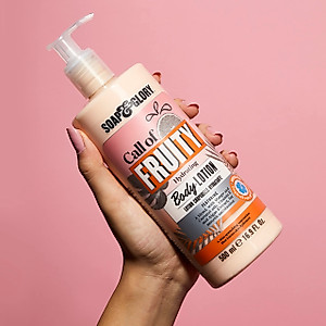 Soap & Glory Call of Fruity Body Lotion - Moisturizing Body Lotion with Vitamin E, Coconut Oil & Aloe Extracts - Tropical Fruits, Juicy Melon & Hibiscus Cocoa Butter for Dehydrated Skin (500ml)