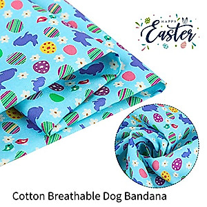 ARING PET Easter Dog Bandana-Cute Easter Eggs Dog Bandana, Cotton Rabbit Dogs Scarf Triangle Bibs for Small to Large Boy Girl Dogs and Cats