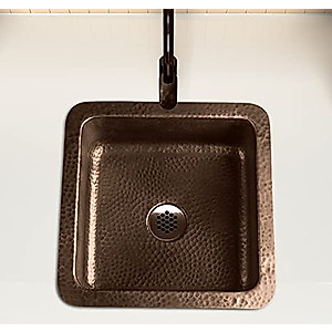 Monarch Abode Pure Copper 17093 Hand Hammered Glasgow Dual Mount Bar Prep Sink (12 inches)