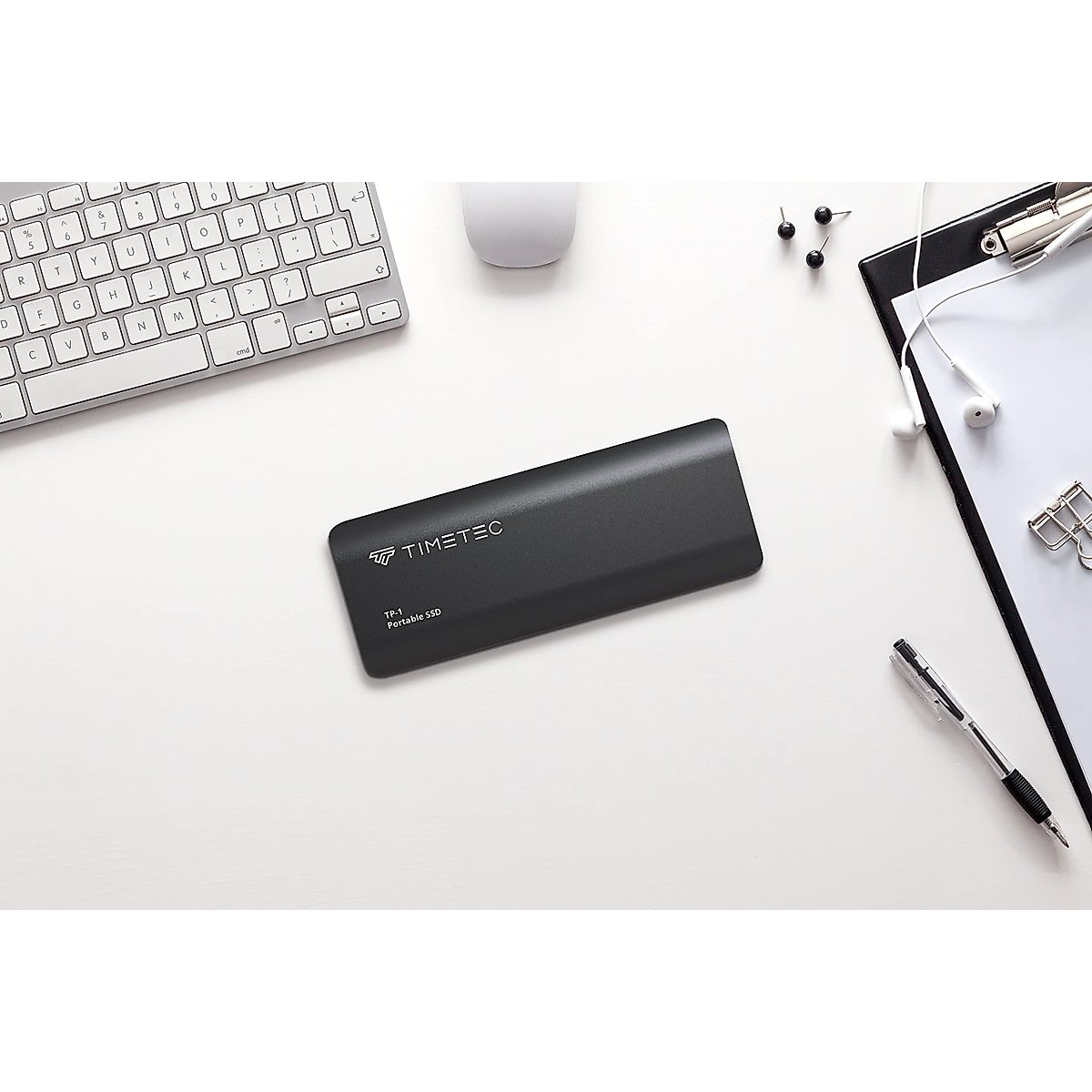 Timetec 2TB Portable External SSD USB3.2 Gen2 Type C Up to 550MB/s Ultra-Light Aluminum Mini External Solid State Drive with USB C to A Cable/USB A to C Adapter for Desktops/Laptop/Mac/Mobile - Black