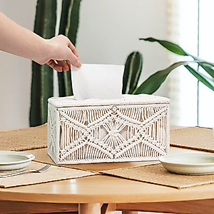 Tissue Box Cover Rectangle, Paper Tissue Holder Napkin Tissues Organizer, Home Decor for Bathroom Bedroom Dresser Living Room Office (Rectangle)