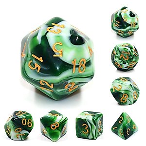 New HD Polyhedral Dice Sets D&D Dice for Dungeon and Dragons RPG Role Playing Games MTG Pathfinder Table Top Games 7 Dice Set Jadeite Cabbage