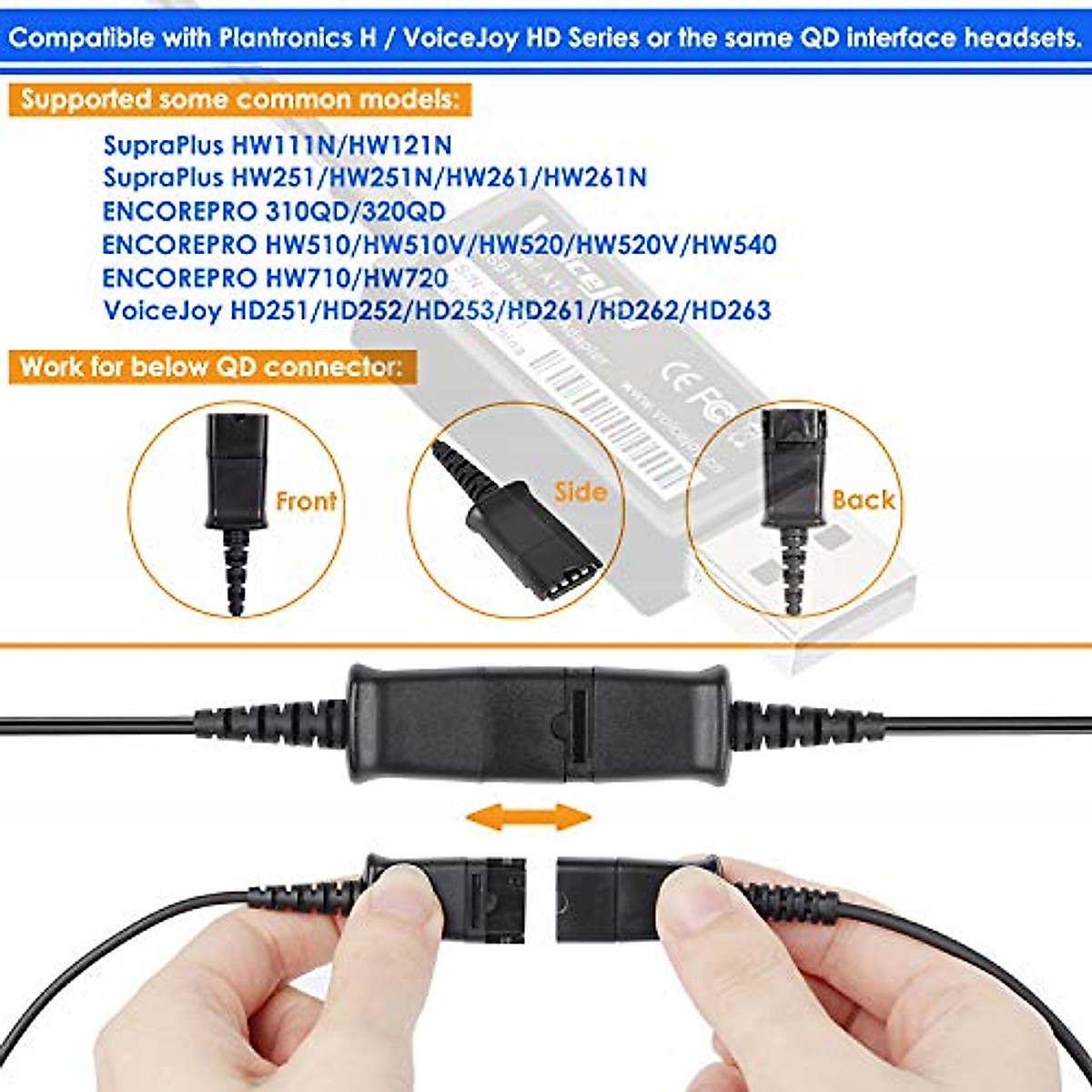 Convert Plantronics QD Headsets to USB | VoiceJoy Adapter