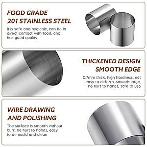 Hemoton Cutter Cake Rings 12 Pcs Round Cake Stainless Steel Cake Ring Mousse Mini Fondant Cheese Baking Pastry Rings Salad Dessert Cake Decorating Tools 5cm Cake Mousse Rings