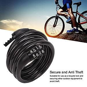 OUKENS Lock Bike Lock Cable, Bike Cable Lock Four Digit Combination Lock Anti Theft Bicycle Lock for Outdoor Equipment Scooter Motorcycle Door Gate Fence