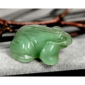 Lucky Green Aventurine Frog Totem Stone Carving Figurine