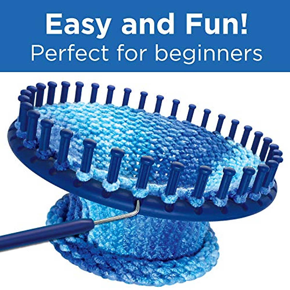 Creativity for Kids Hat Not Hate Quick Knit Loom - Create 2 DIY Knitted Beanie Hats with Lion Brand Yarn
