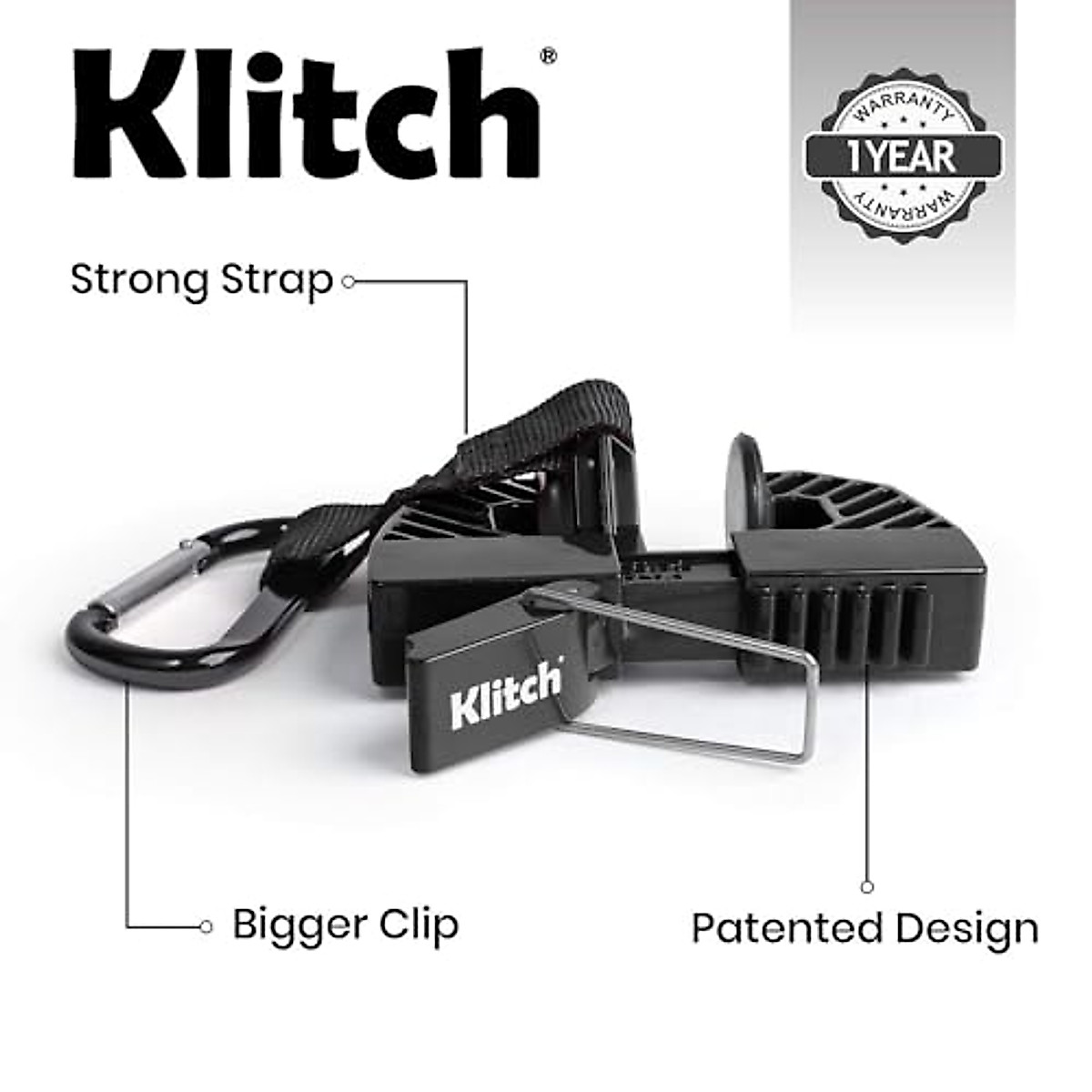 Klitch Footwear Clip, Shoe Bag, Hang Extra Shoes Cleats Boots or Gear on Your Bag. Works on Soccer, Baseball, Basketball, Track, Running Shoes, Flip Flops and More. Black