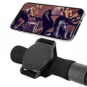 CoStySee Magnetic Phone Mount for Gym,Fitness Mount with Velcro Strap for Watching/Record Video/Taking Photo in Indoor Cycling/Treadmill,Compatible with Magsafe and iPhone 14/13/12 Series…