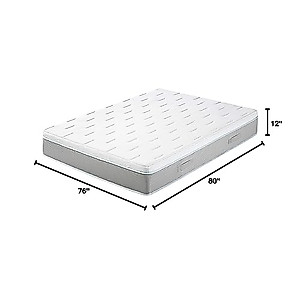Mellow 12 Inch Olaf Gel Memory Foam Mattress with Cooling Fabric, Made in USA, CertiPUR-US Certified Foams, Oeko-TEX Certified Eco Cover, Quilted Comfort Top, King,Grey