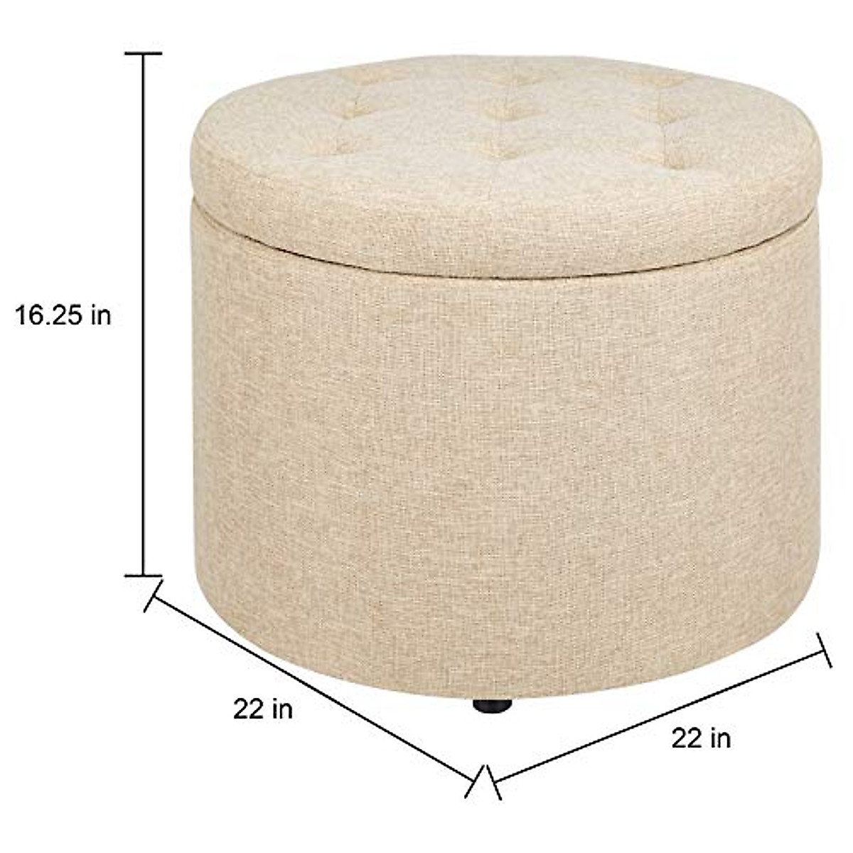 FIRST HILL FHW Round shoes stool with TAN Fabric