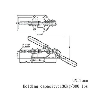 XRPAOWA Hand Tool 302F Toggle Clamp Quick Release Push Pull Type 300Lbs Holding Capacity