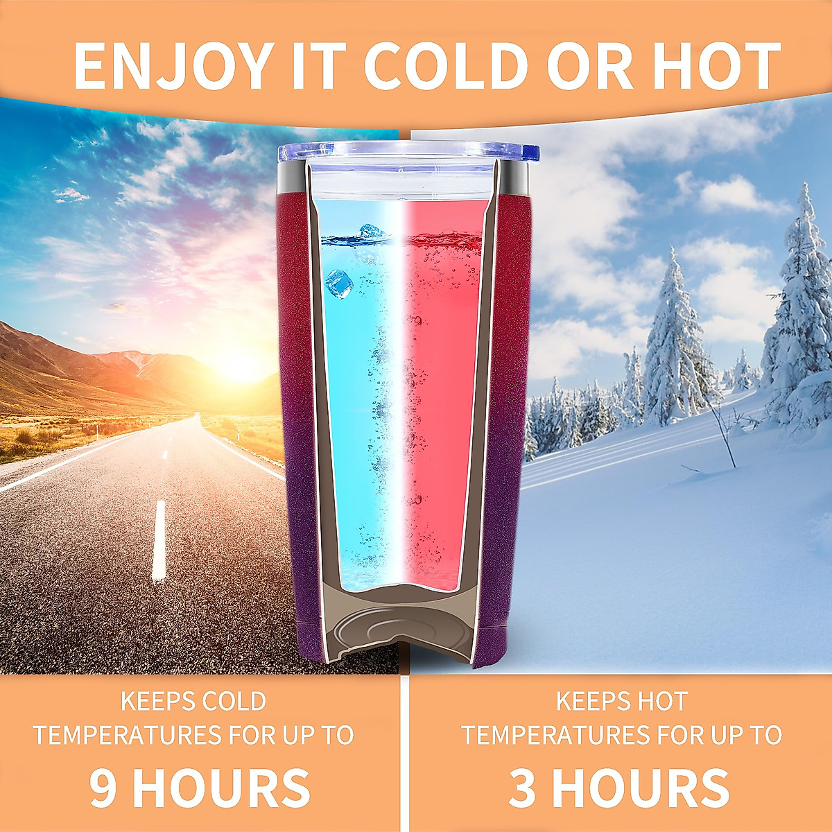 JERIO 60th Birthday Gifts for Women, Gifts For Women Turning 60, 60 Years Old Birthday Gifts for Her, Mom, Wife, Sister, Grandma, Friends 20oz Tumbler Glitter Red