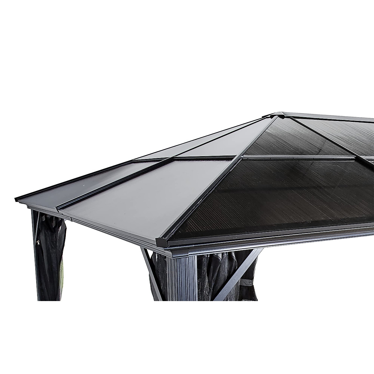 Sojag 500-5153903 Meridien Hardtop Gazebo Outdoor Sun Shelter, 10' by 12', Charcoal