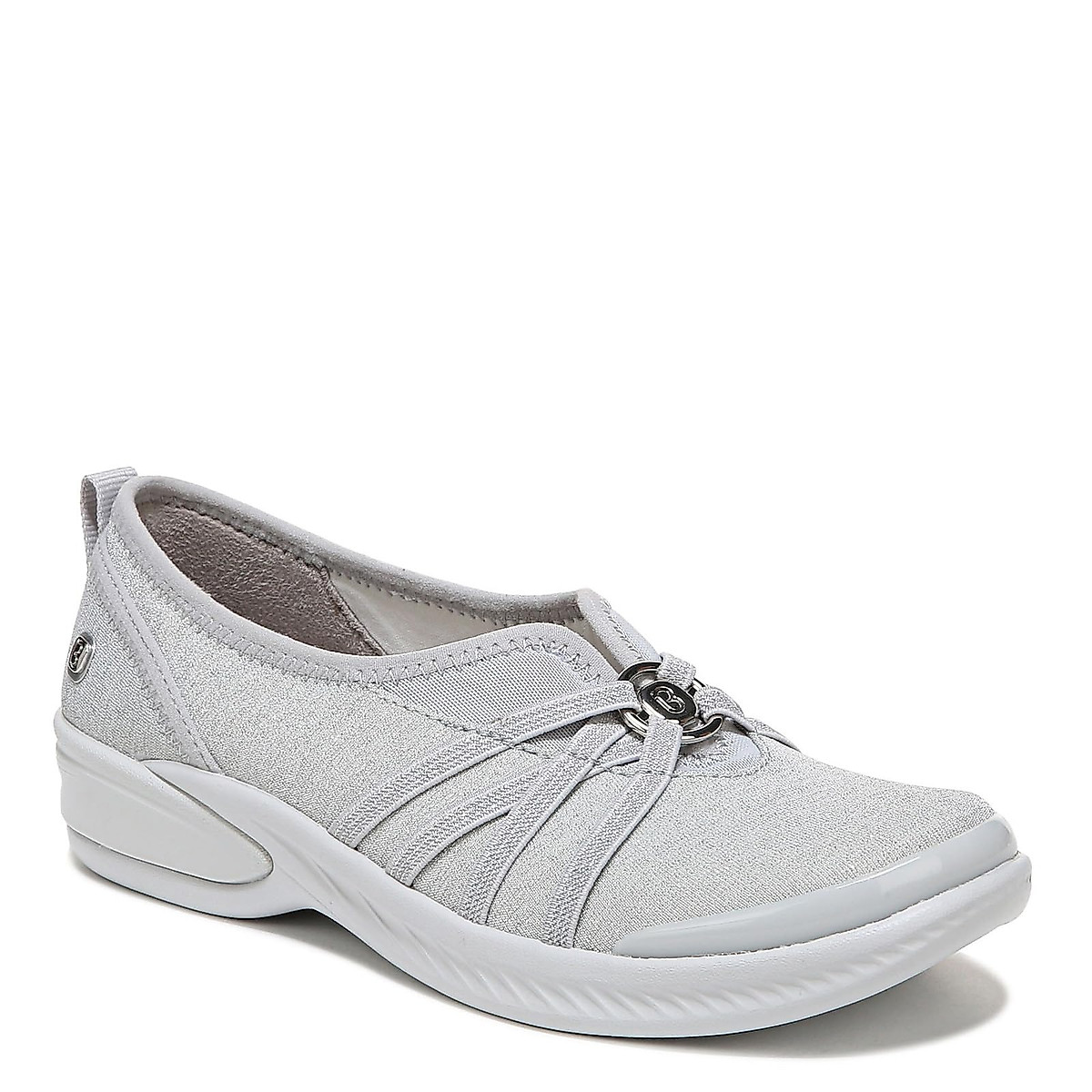 BZees Womens Niche Slip-On Silver Shimmer 8 M