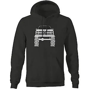 1980's 90's Hotrod K5 Blazer Lifted Truck Hoodie for Men XLarge Charcoal