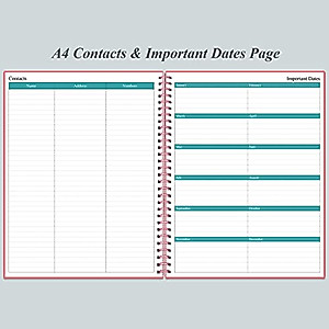 Meeting Notebook for Work with Action Items - A4 Spiral Project Planner Notebook for Note Taking, Office/ Business Meeting Notes Agenda Organizer for Men & Women, 80Sheets / 160 Pages, 8.5" x 11", Pink