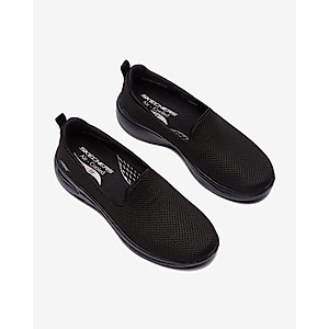 Skechers Women's Go Walk Arch Fit-Grateful Sneakers, Black, 6 Wide