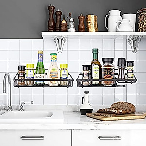 KeFanta Shower Caddy Organizer, Black Shower Shelves, Adhesive Shampoo Holder for Inside Shower Walls, 2 Pack