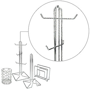 Southern Homewares SH-10297 Full Kitchen Accessory Set, Chrome Paper Towel & Utensil Holder, Napkin Container, Hangers, One Size