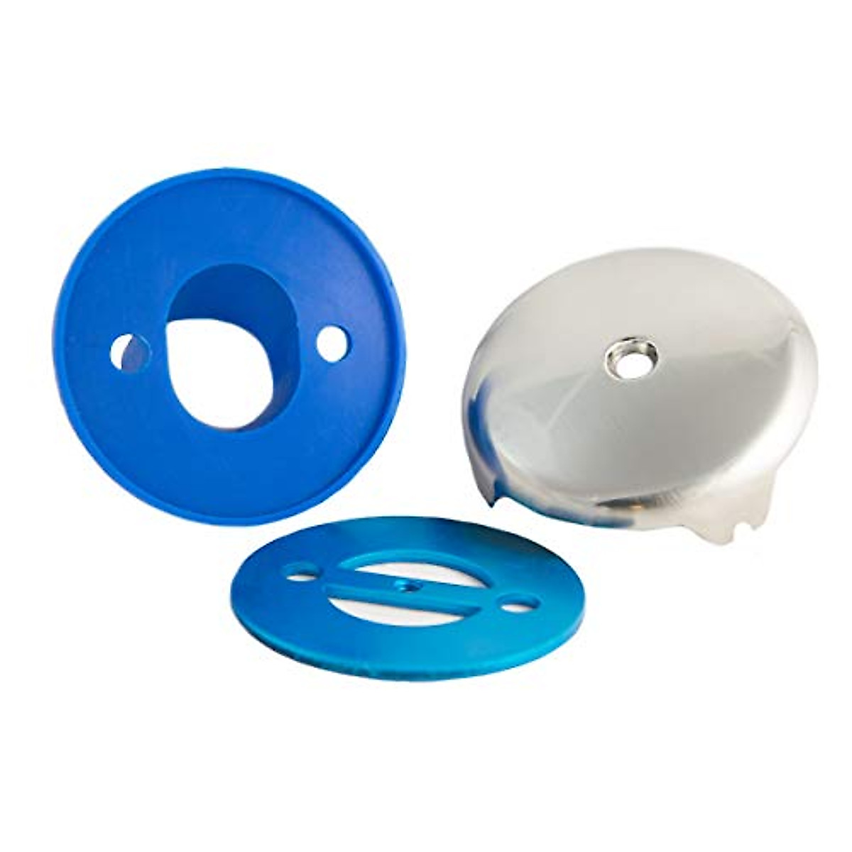 BlueVue 3-5/8" Big Overflow Gasket Kit with Overflow Cover for Stopping Tub Leaks, Brushed Nickel