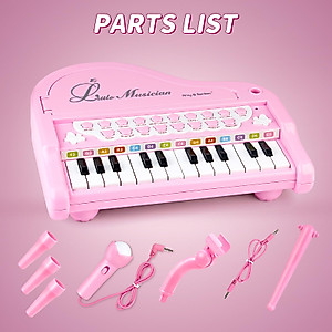 Amy&Benton Piano Toy Baby Piano Toy for Toddlers Piano Pink for Girls 1-3 Girl First Birthday Gift for 1 2 3 Years Old Girl 1st Birthday Toy for Girl 1 2 3 Year Old Girl Gift One Year Old