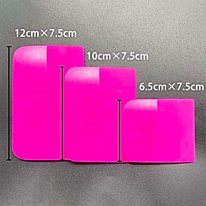 TPU Squeegee 3 in 1 Different Sizes for Car Anti-Scratch Rubber Scraper & Vinyl Wrap & Car Window Glass Tinting PPF Coating Windshield Squeegees 3pcs (Pink), TPUS001